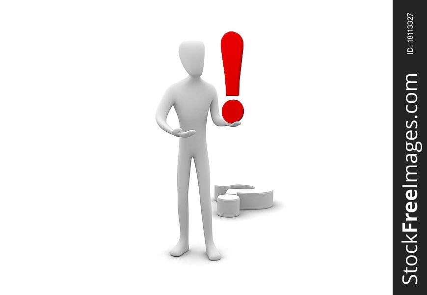 11+ Isolated 3d human exclamation mark Free Stock Photos - StockFreeImages