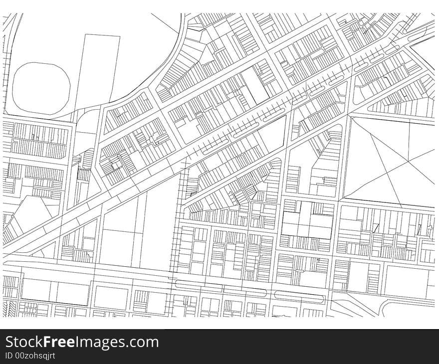 City Map AutoCAD Drawing Black And White - Free Photo from StockFreeImages